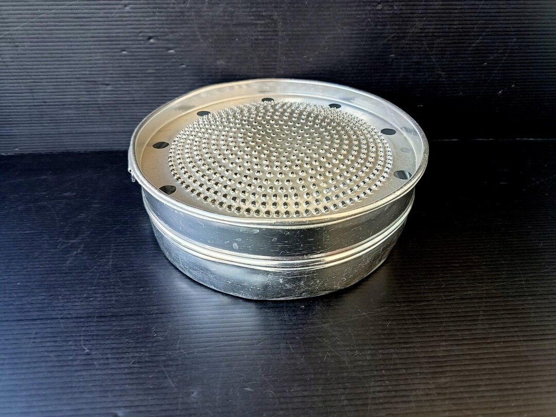 Vintage 1970s Italian Round Aluminum Cheese Grater Box for Parmesan ...
