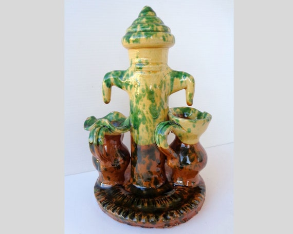 Extremely Rare Antique Italian Glazed Pottery Sculpture Well | Etsy