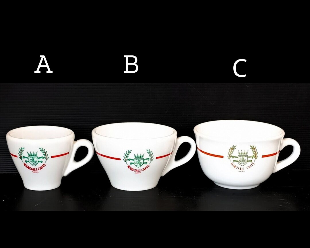 Collectible Italian Coffee Bar Cups, Vintage Coffee "marziali Caffè ...