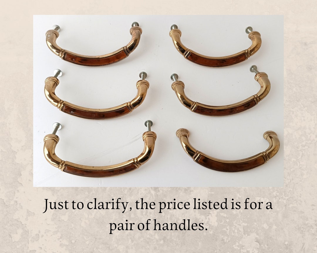 Vintage Italian Handles Gilded Metal and Bakelite Hardware Handles ...