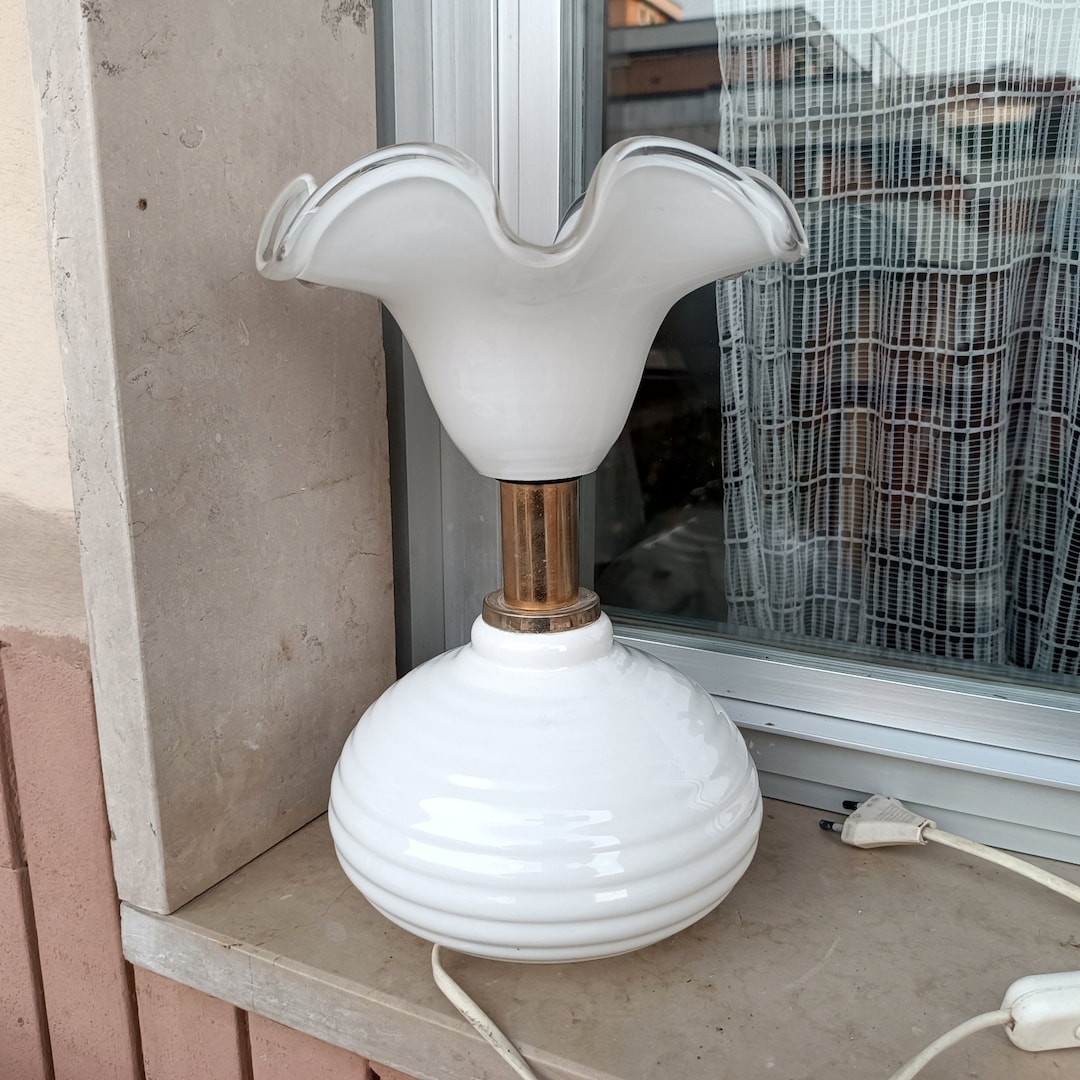 Vintage Italian 70s Lamp, Mid-century Table Lamp, Porcelain Lamp With ...