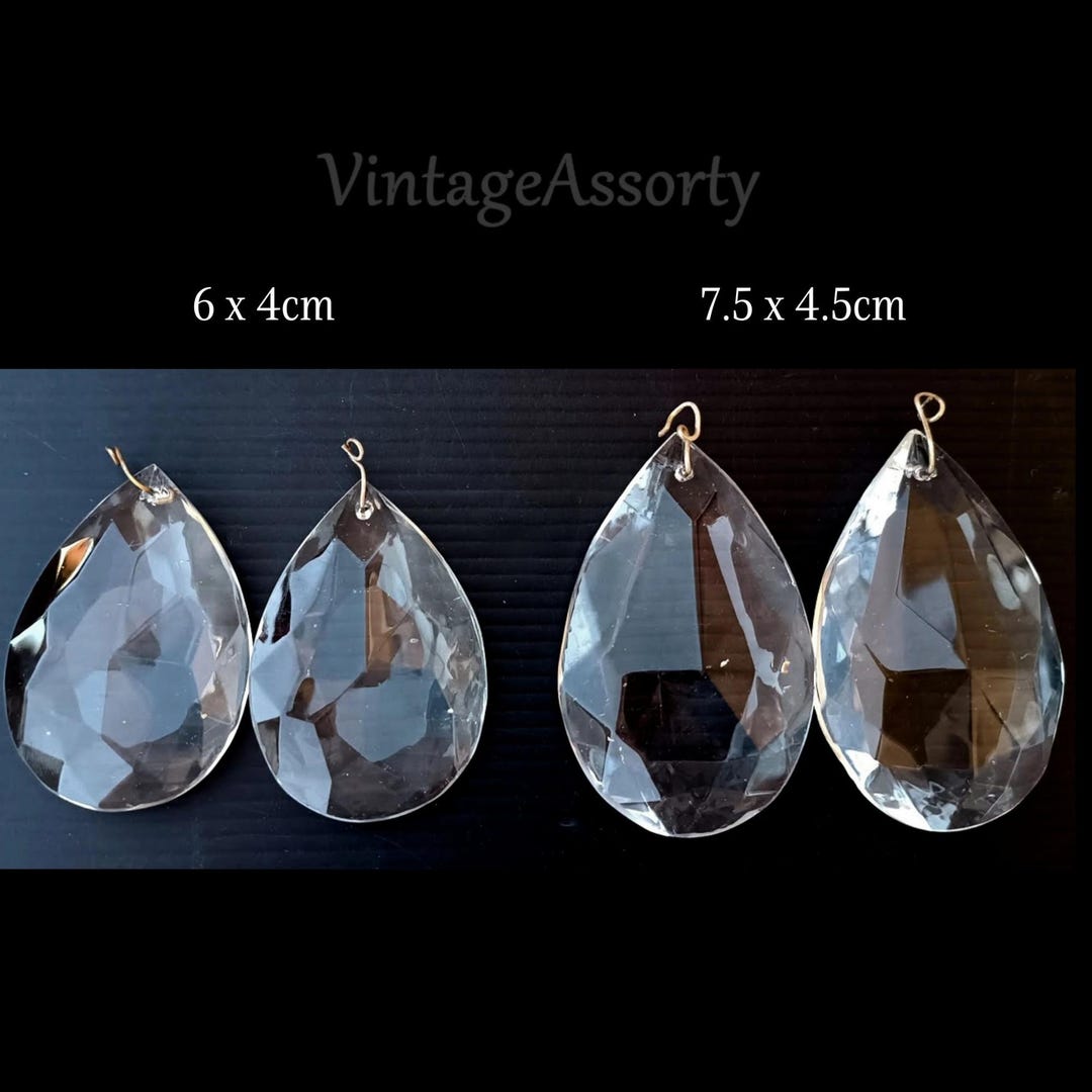 Italian 50s Glass Crystal Spare Parts Chandelier 65 X 45mm Teardrops ...