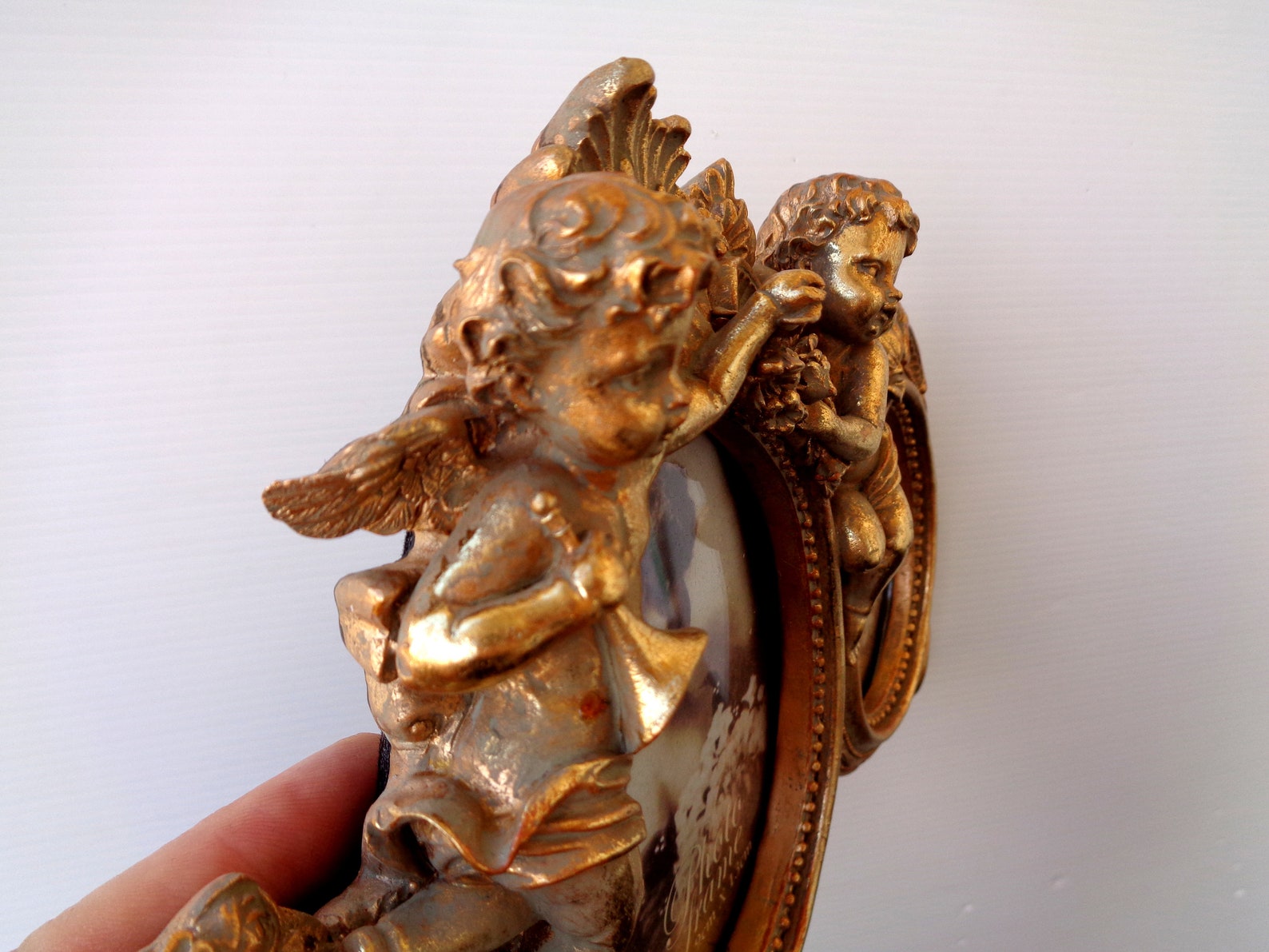 Vintage Oval Barocco Style With Cherub Triple Oval Photo Frame - Etsy