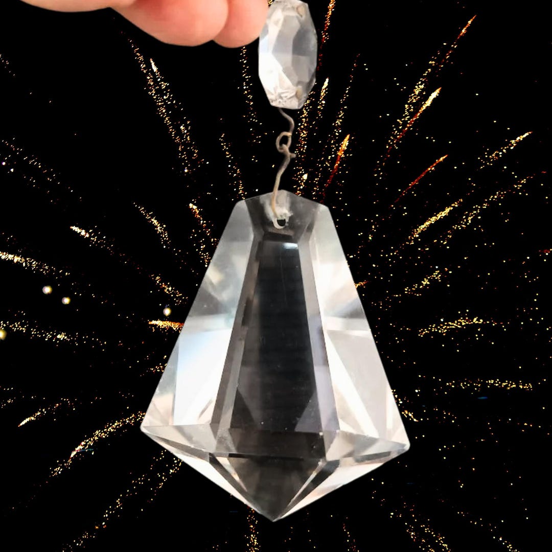 Vintage Italian Chandelier Large Heavy Crystal Drop 9 X 7cm Italian 50s ...