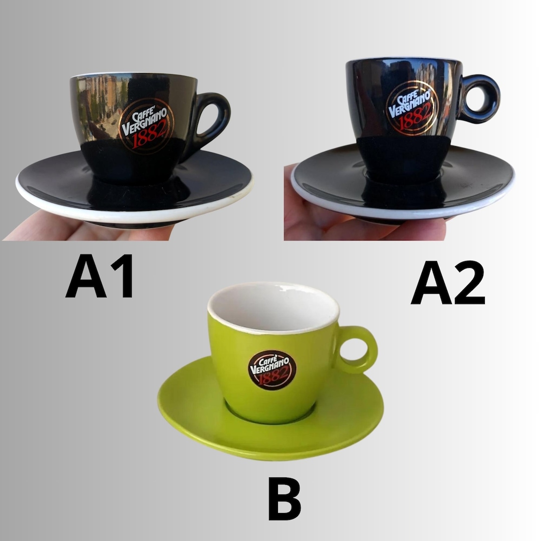 Vintage Classic Italian Vergnano 1882 Espresso Coffee Cups, Brown ...