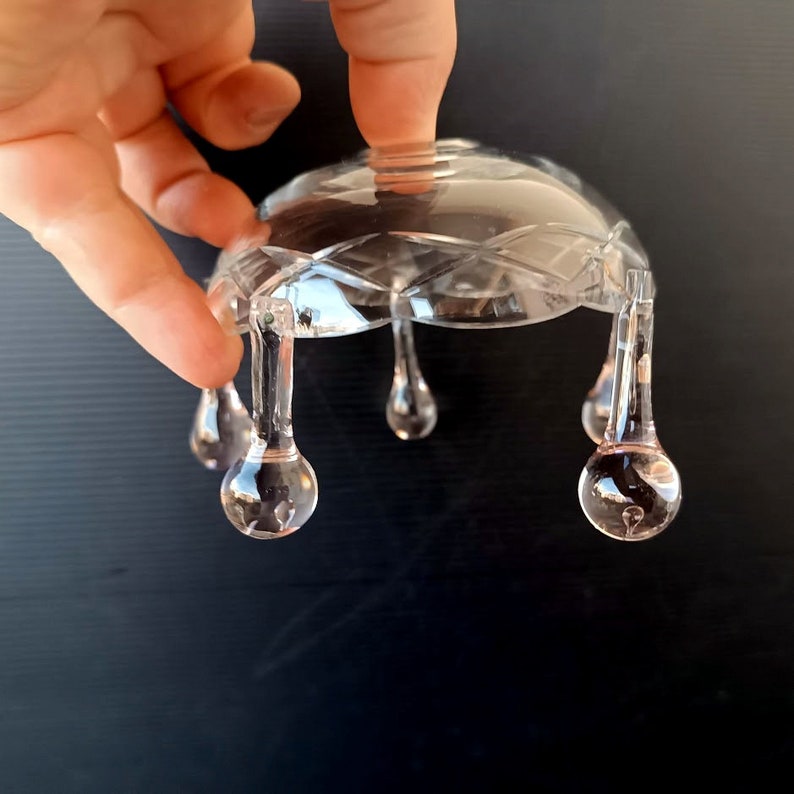 Vintage Italian Bobeche Glass Crystal Parts Chandelier Teardrop Spare ...
