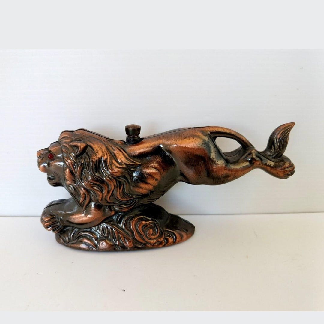 Vintage Lion Lighter, Vintage Nude Table Lighter, Cooper Color Heavy ...
