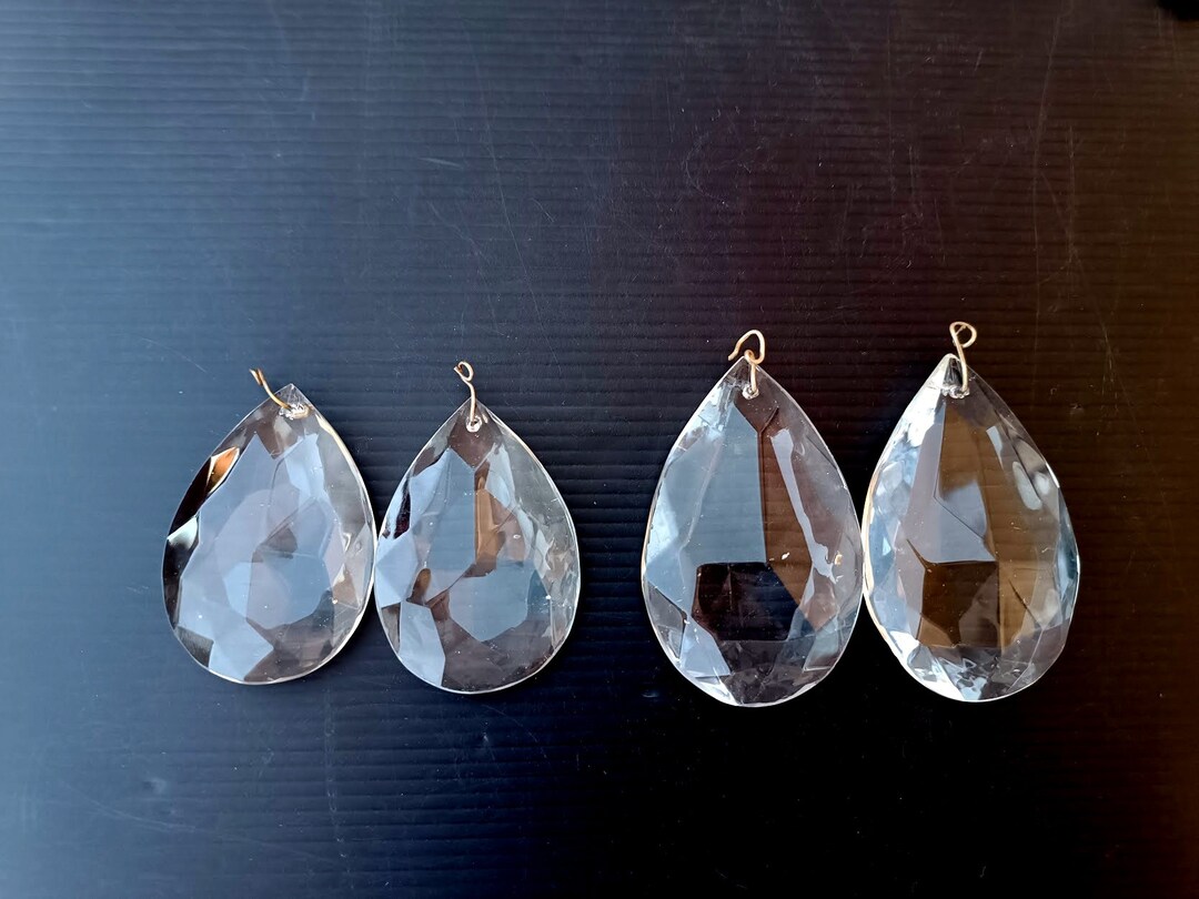 Italian 50s Glass Crystal Spare Parts Chandelier 65 X 45mm Teardrops ...