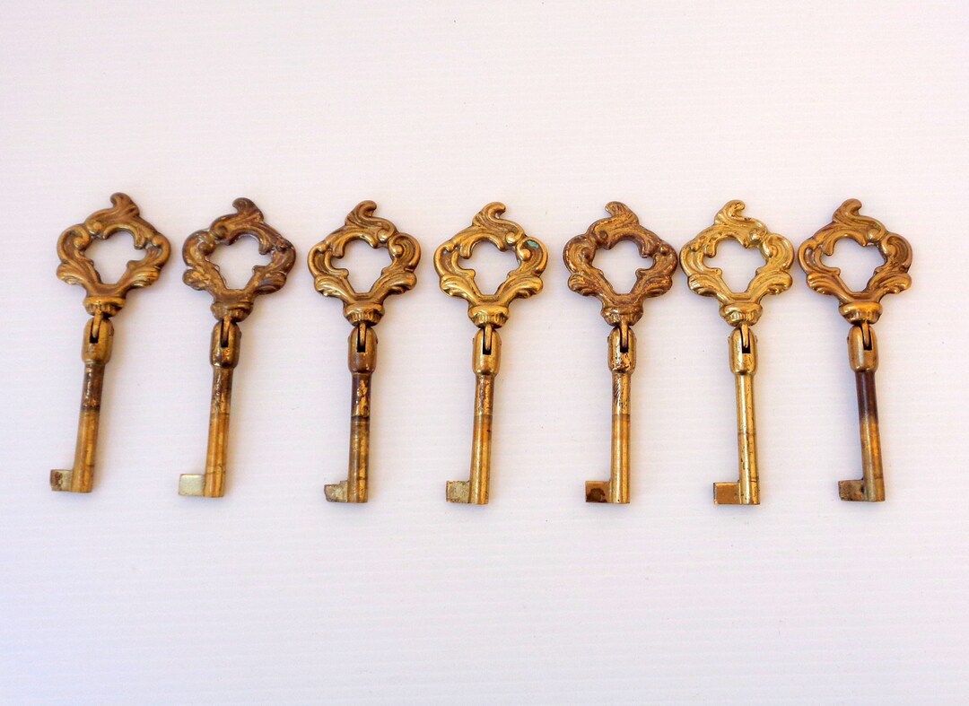 Vintage Italy Collectible Skeleton Folding Keys, Ornate, Fancy ...