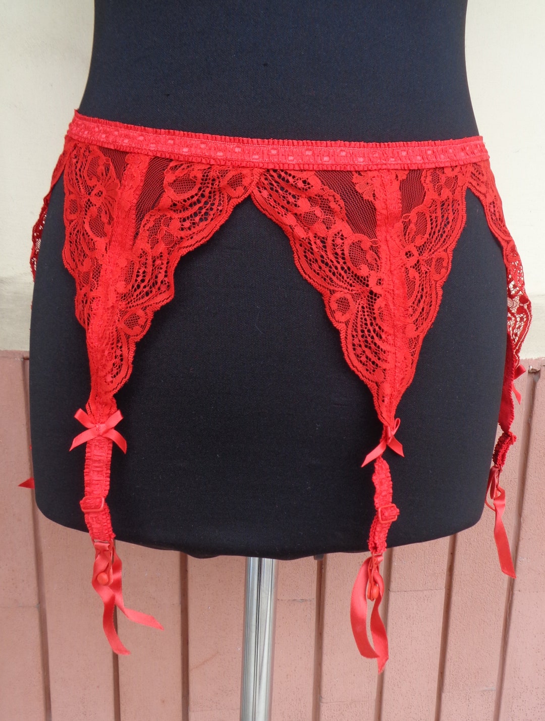 Vintage Italian Red Suspenders Belt for Socks New Old Stock Tags AMICA ...