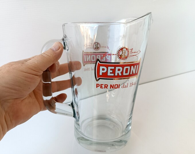 Vintage Italy Heavy Glass Carafe Peroni Beer, Collectible Italian Bar ...
