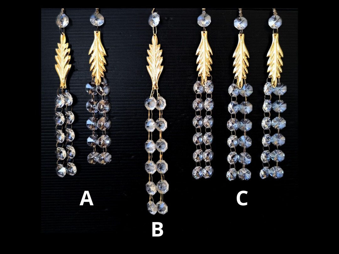 Vintage Italian Chandelier Light Spare Parts Glass Crystals Retro With ...