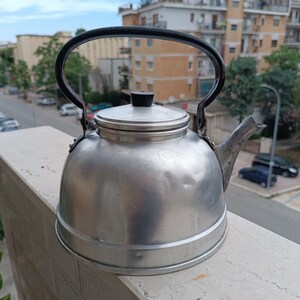 Large Vintage Italian Aluminum Kettle Diameter 21cm With Handle ...