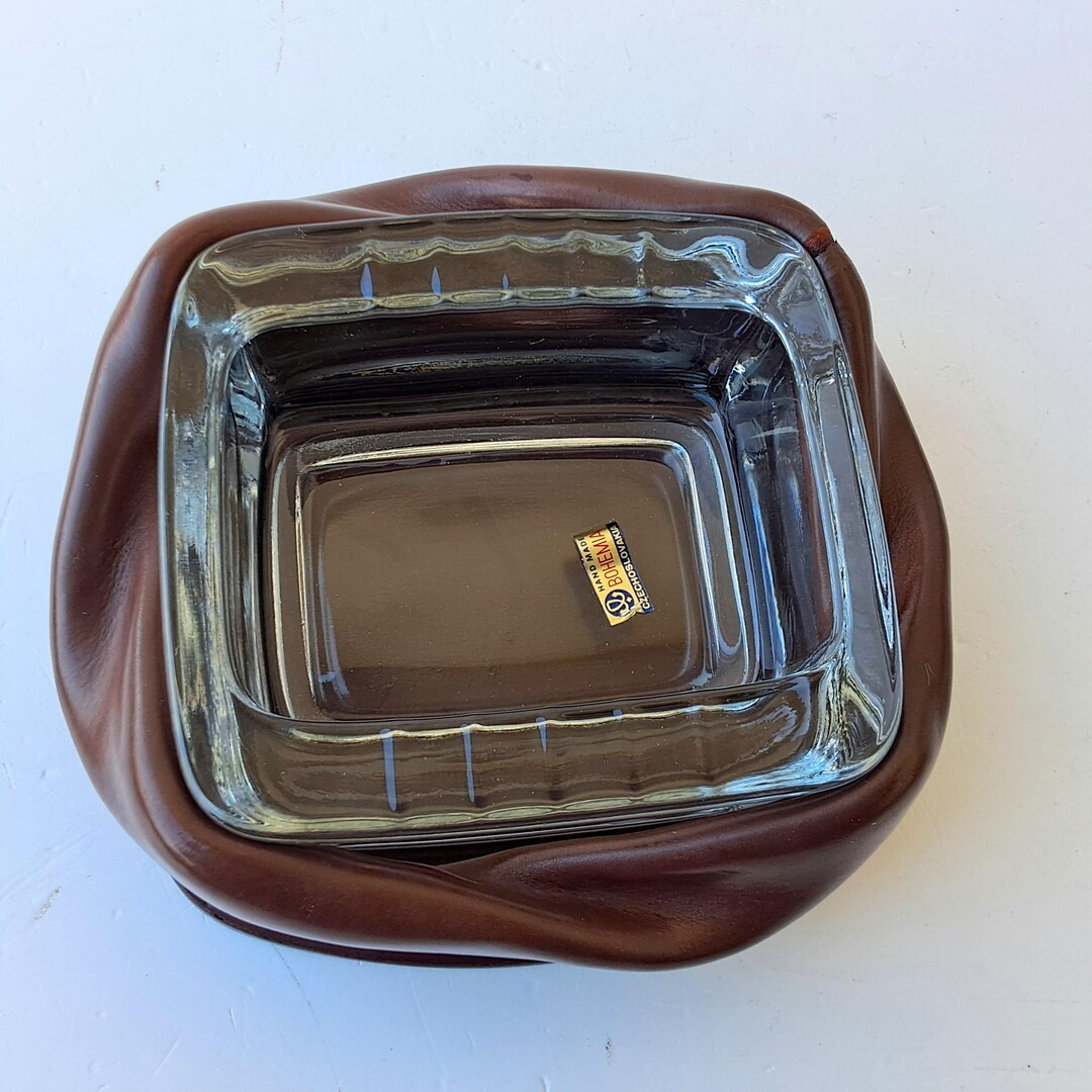 Vintage Bohemian Handmade Heavy Glass Ashtray – 1970s Czechoslovakia ...