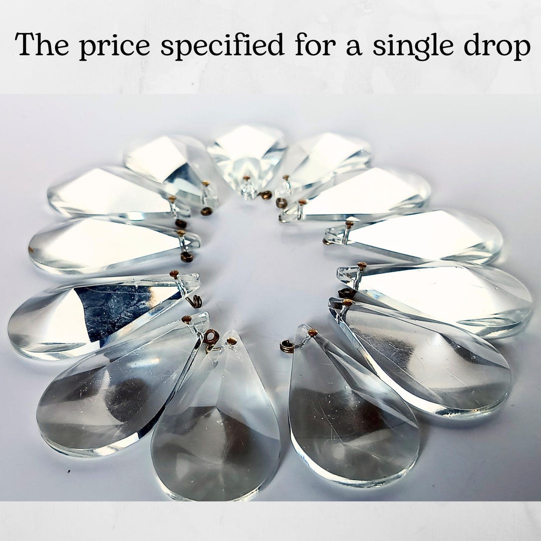 Rare Shape Italian 50s Glass Crystal Spare Parts Chandelier 50 X 30mm ...