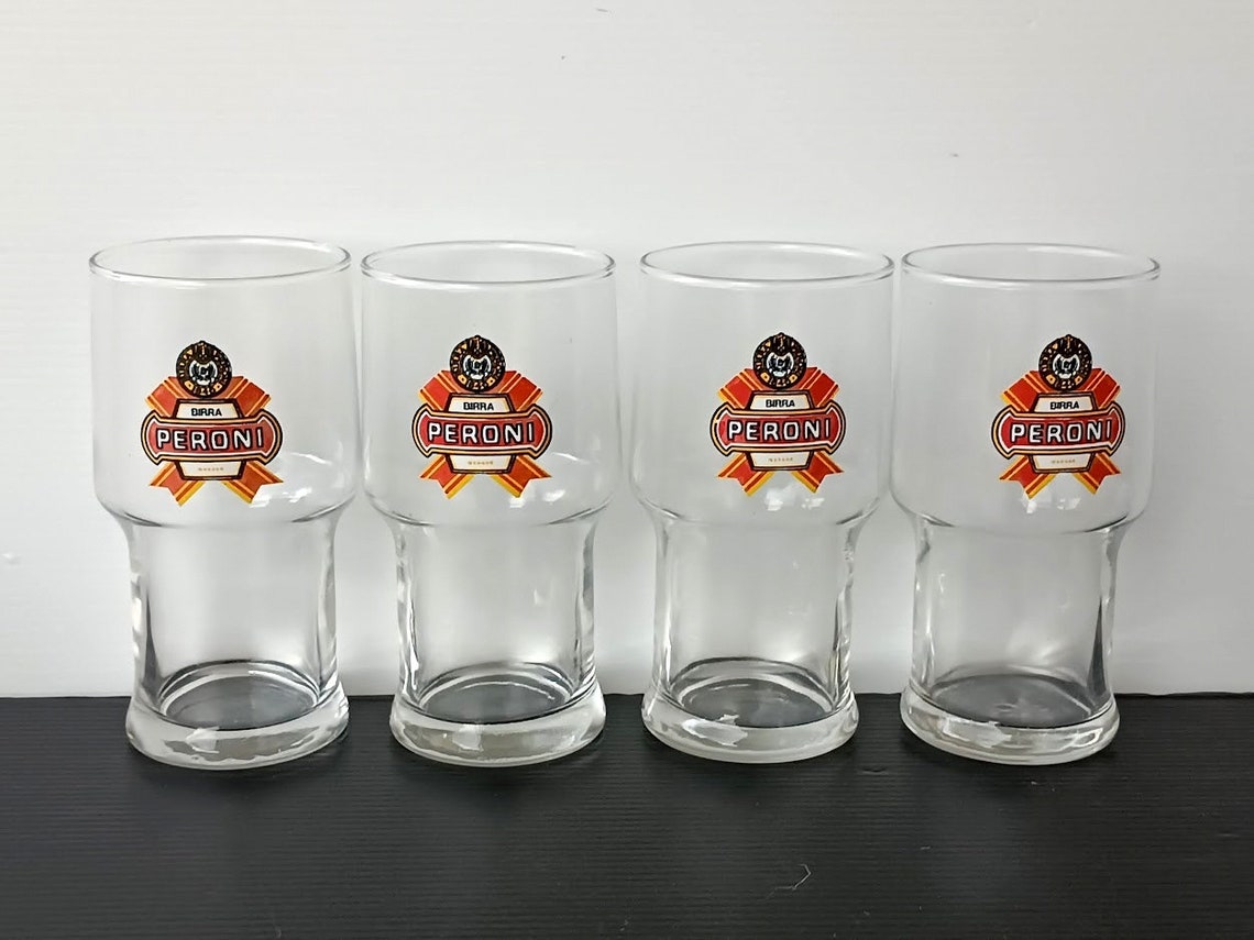 Rare Set 4 Collectible Italian Peroni 80s Glasses Italian Beer - Etsy