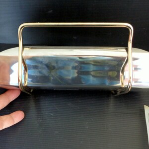 Vintage Italy Handled Inox Bread Holder, With Gold 24k Decoration Inox ...