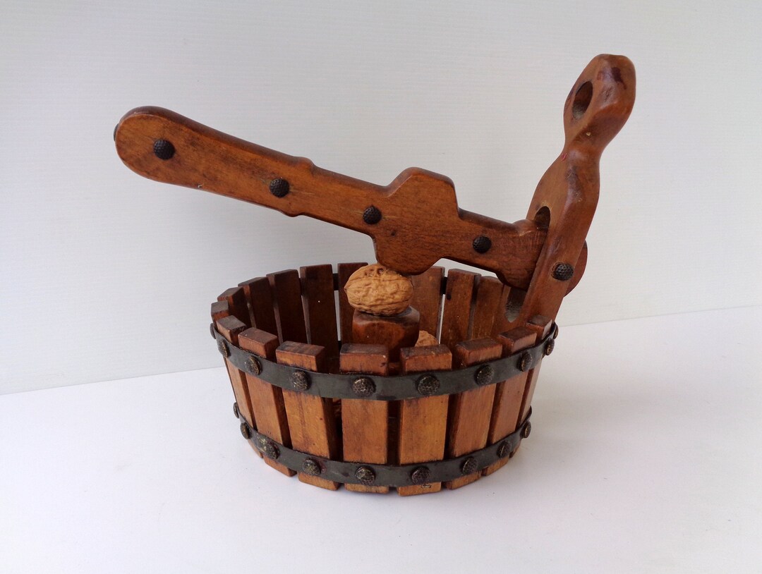 Unique Piece Vintage Italy Wooden Bowl Nutcracker Italian Craftsmanship ...
