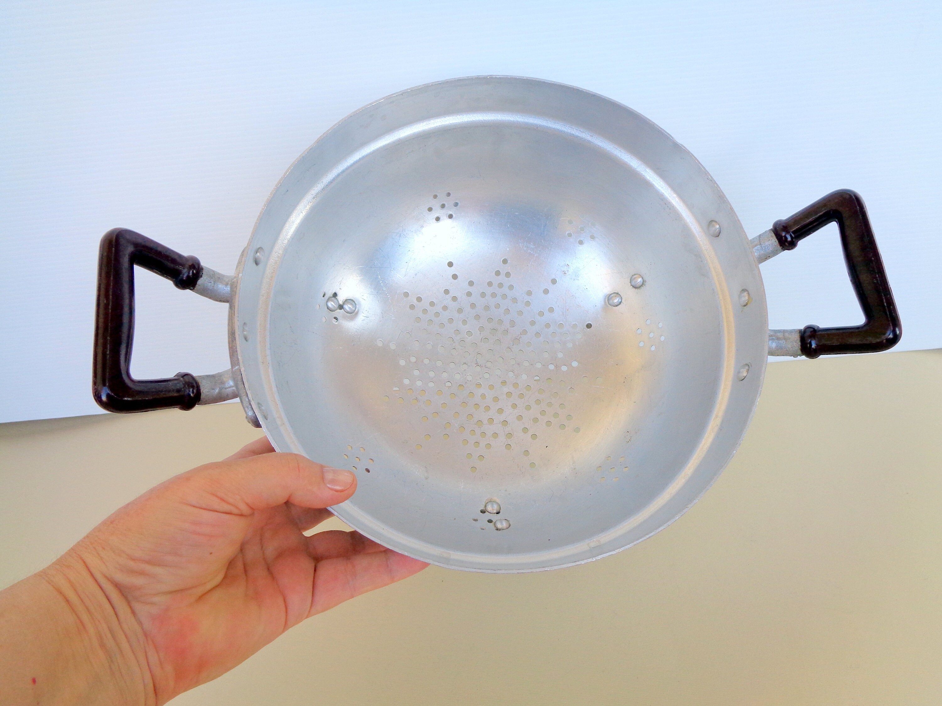 Aluminum Double Handled Colander Italian Colander Aluminum | Etsy