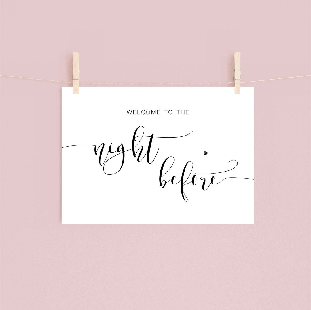 WELCOME to the NIGHT BEFORE Signs 5x7 & 8x10 Pdf and Jpg Non-editable ...