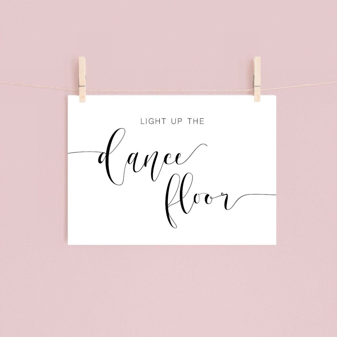 DANCE FLOOR Signs 5x7 & 8x10 Pdf and Jpg Non-editable Digital Download ...