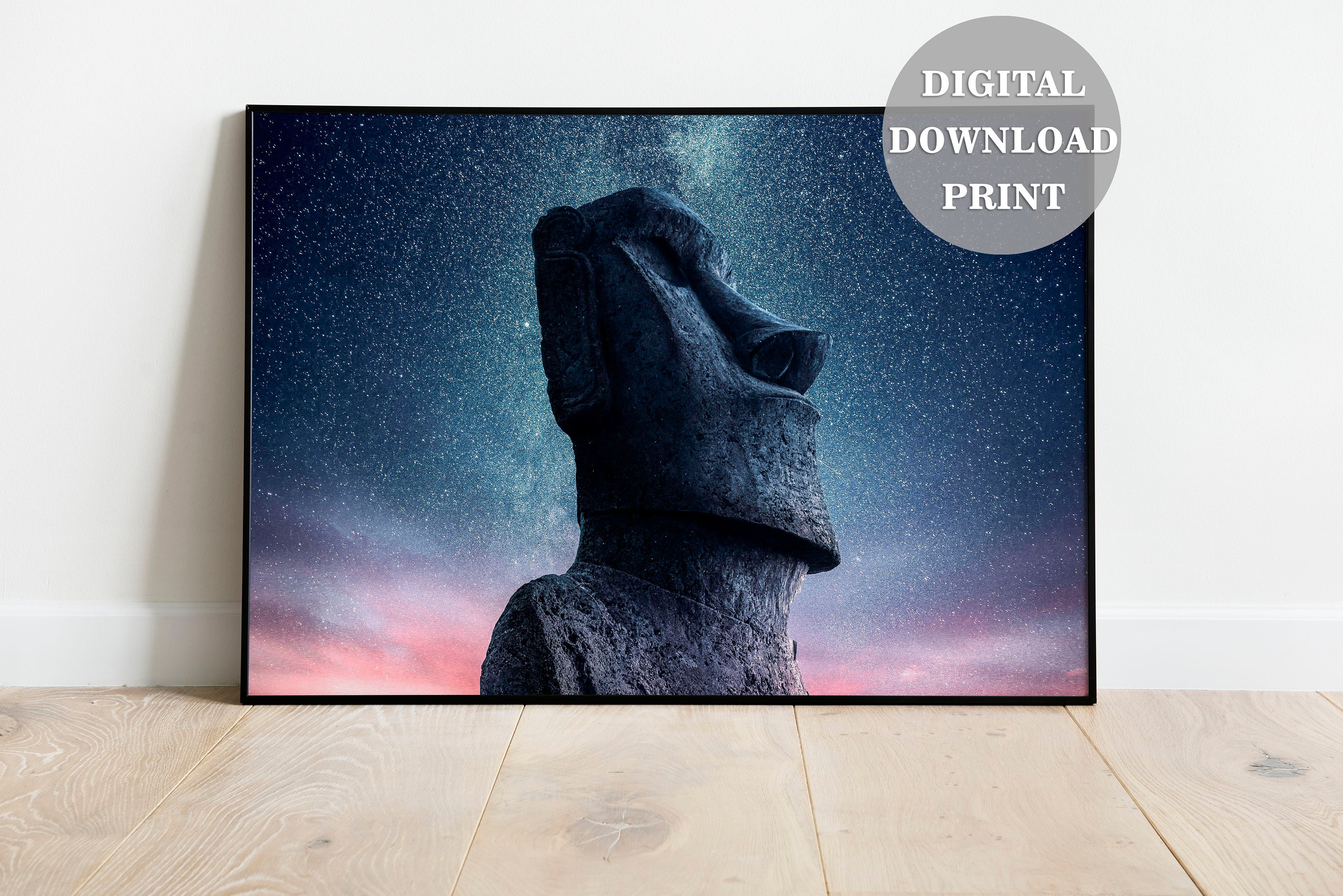 Moai Statue Digital Download Poster Easter Island Instant - Etsy