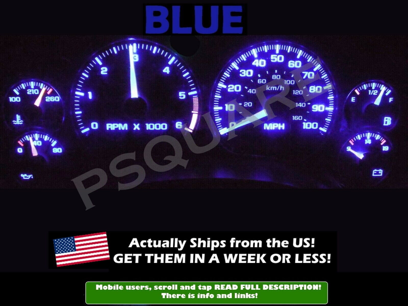 Gauge Cluster LED Dashboard Bulbs Blue for Chevy Blazer S10 GMC Jimmy ...