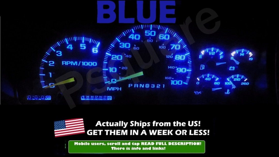 Gauge Cluster LED Dashboard Bulbs Blue for Chevy GMC 95 98 Silverado ...