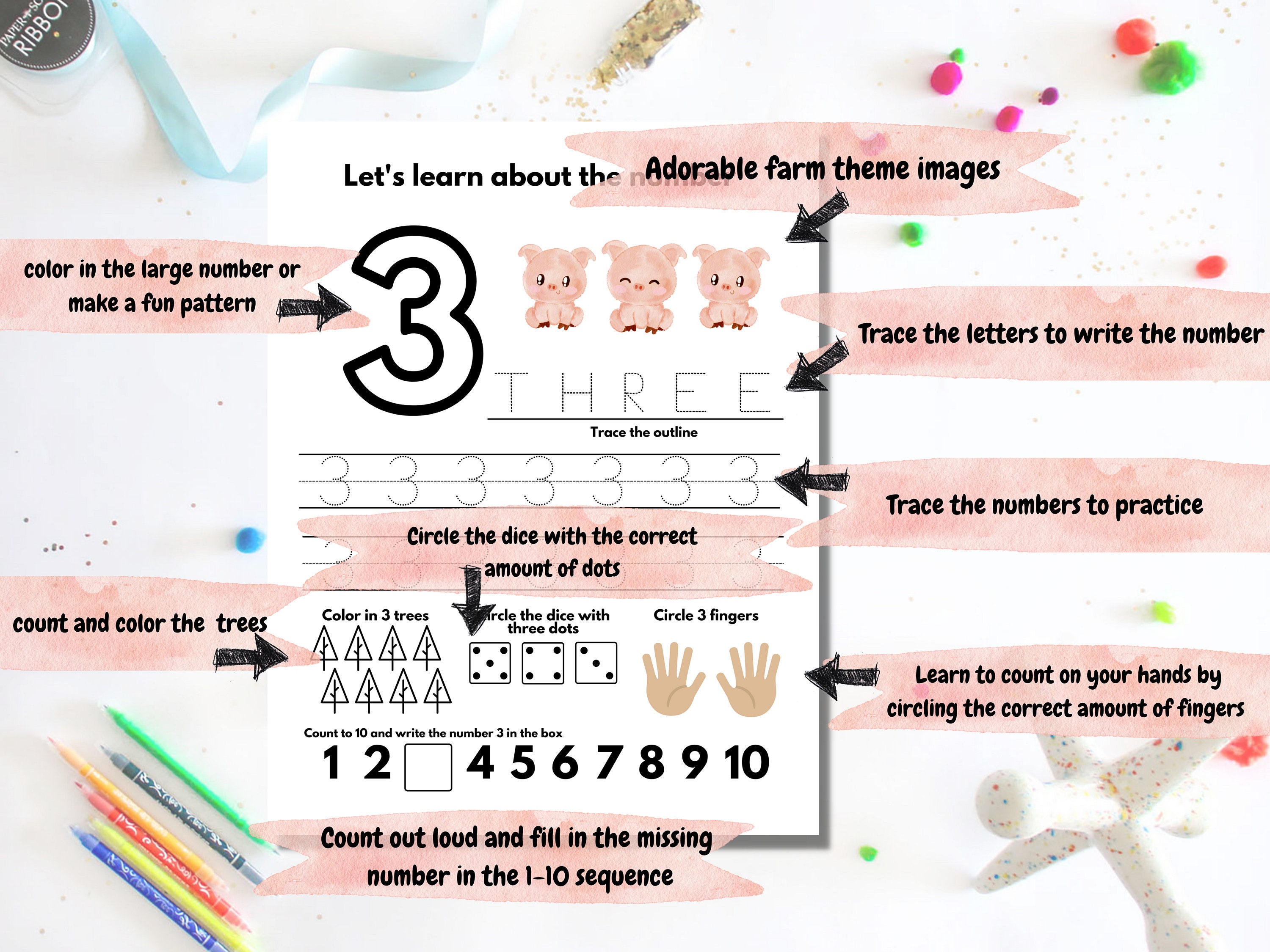 Back to School Worksheets, Toddler Busy Book, Number Tracing Printable ...