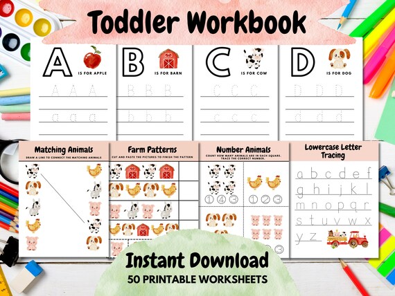 Toddler Busy Book Preschool Printable Worksheets Numbers - Etsy