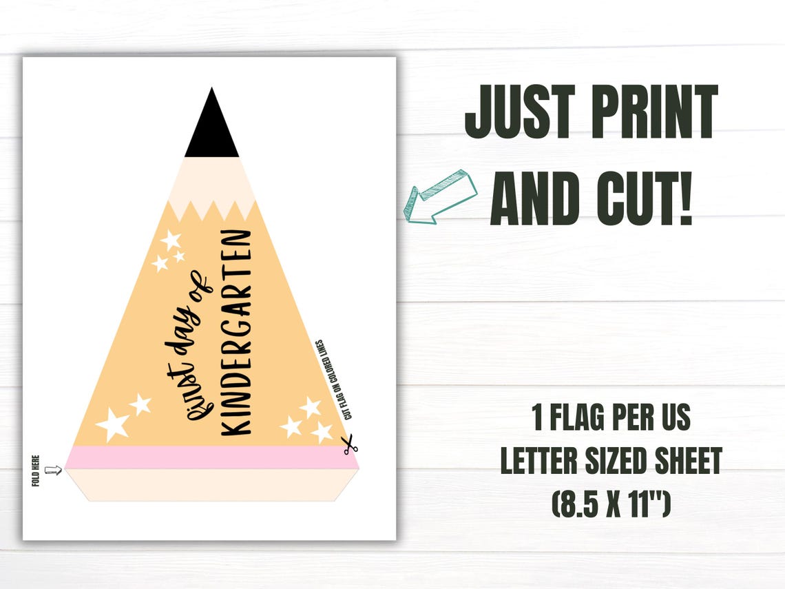 Printable First Day of School Flag Printable Last Day of School Flag ...