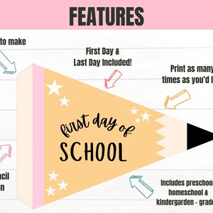 Printable First Day of School Flag Printable Last Day of School Flag ...