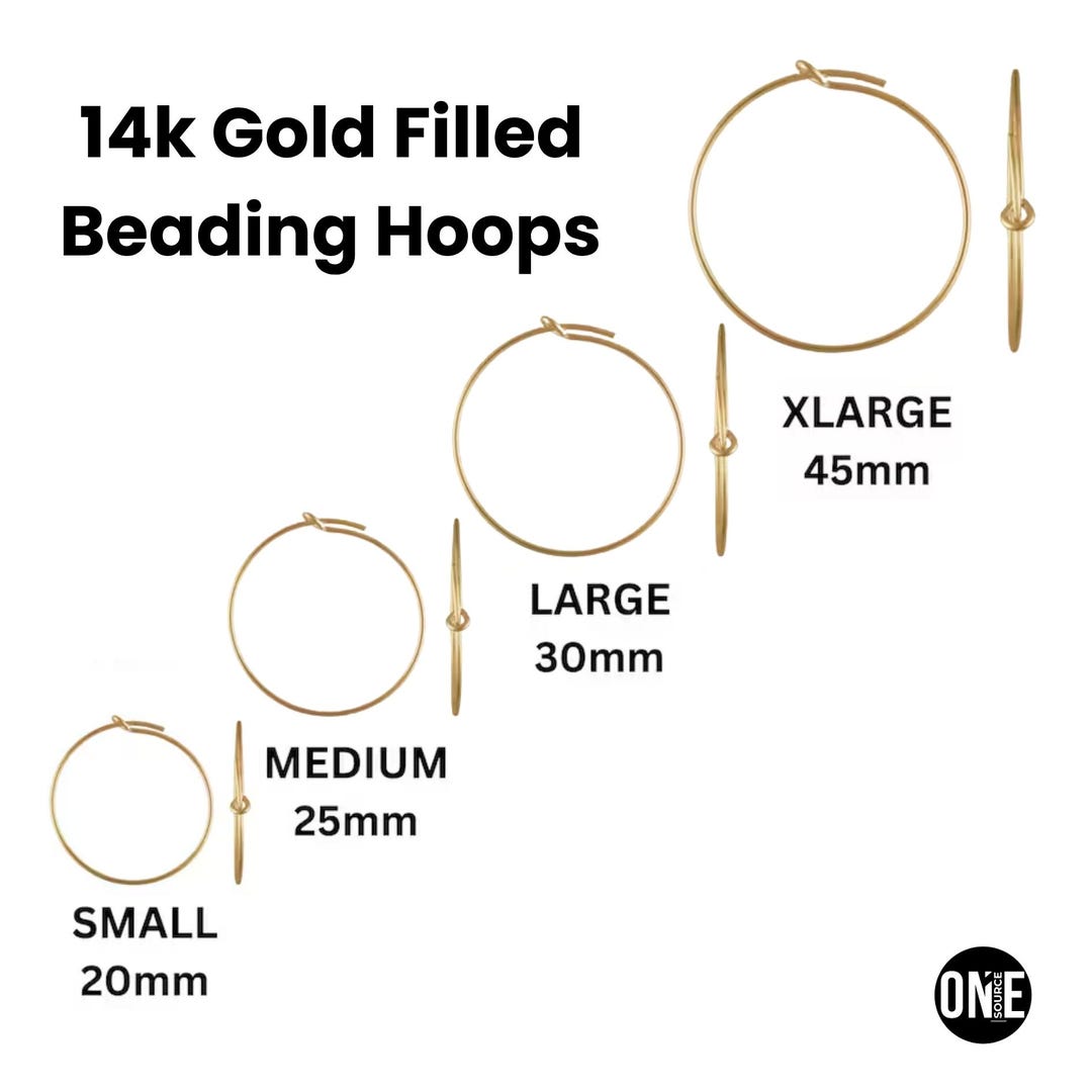 14K Gold Filled Beading Hoops, (GF-335) - Etsy