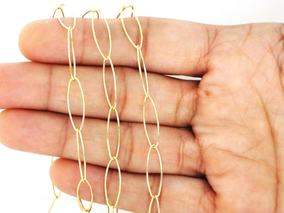 14K Gold-filled Large Oval Cable Italian Chain Artisan’s Choice - 17x5 ...