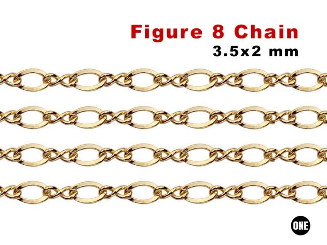 14K Gold Filled Figure 8 Chain, 5.9x3.1 Mm, Large Figure 8 (082-GF) - Etsy