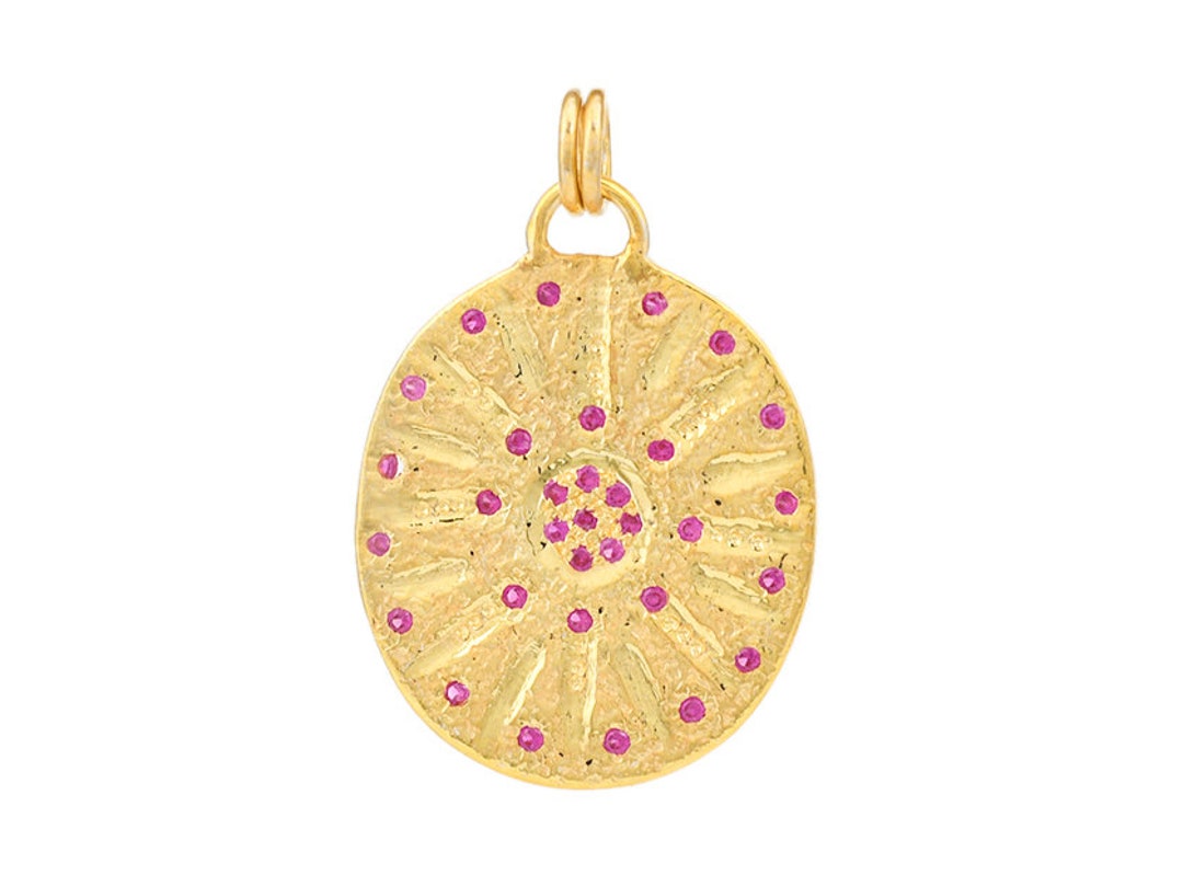 Pave Diamond & Ruby Pendant, (DPM-1355) - Etsy