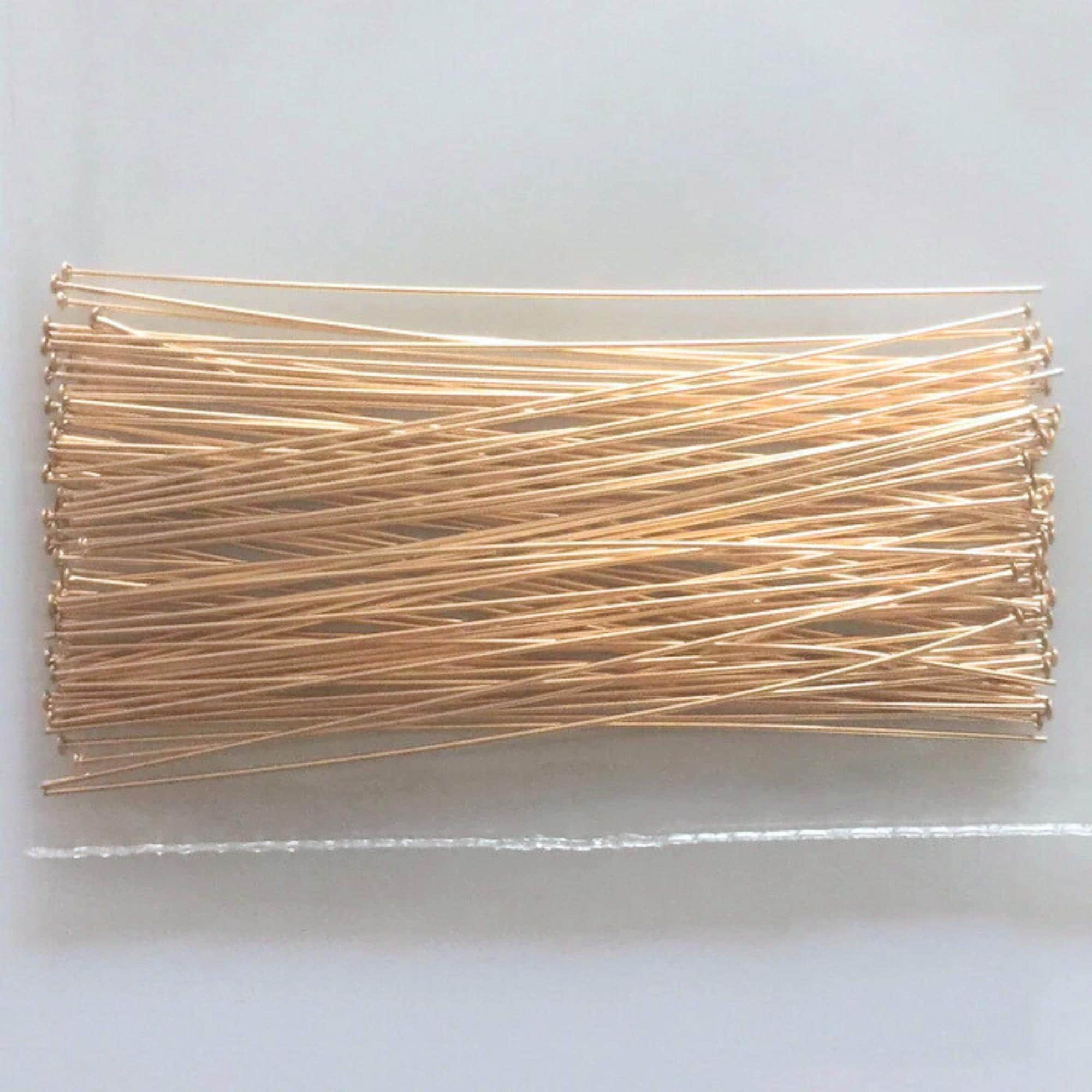 14k Gold Filled Head Pins, Headpins Available in 24 Ga, 22 Gauge and 20 ...