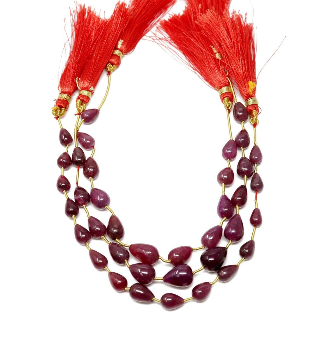 Natural Ruby Faceted Drops, 5x8-8x11mm, Ruby Gemstone Beads, Rich Color ...