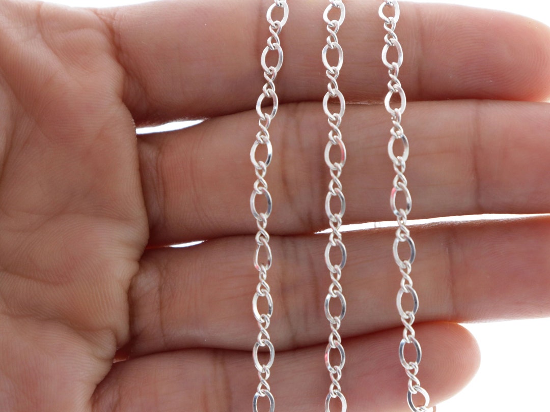Sterling Silver Figure 8 and Oval Links Cable Chain, 5x3 Mm Links 014 ...