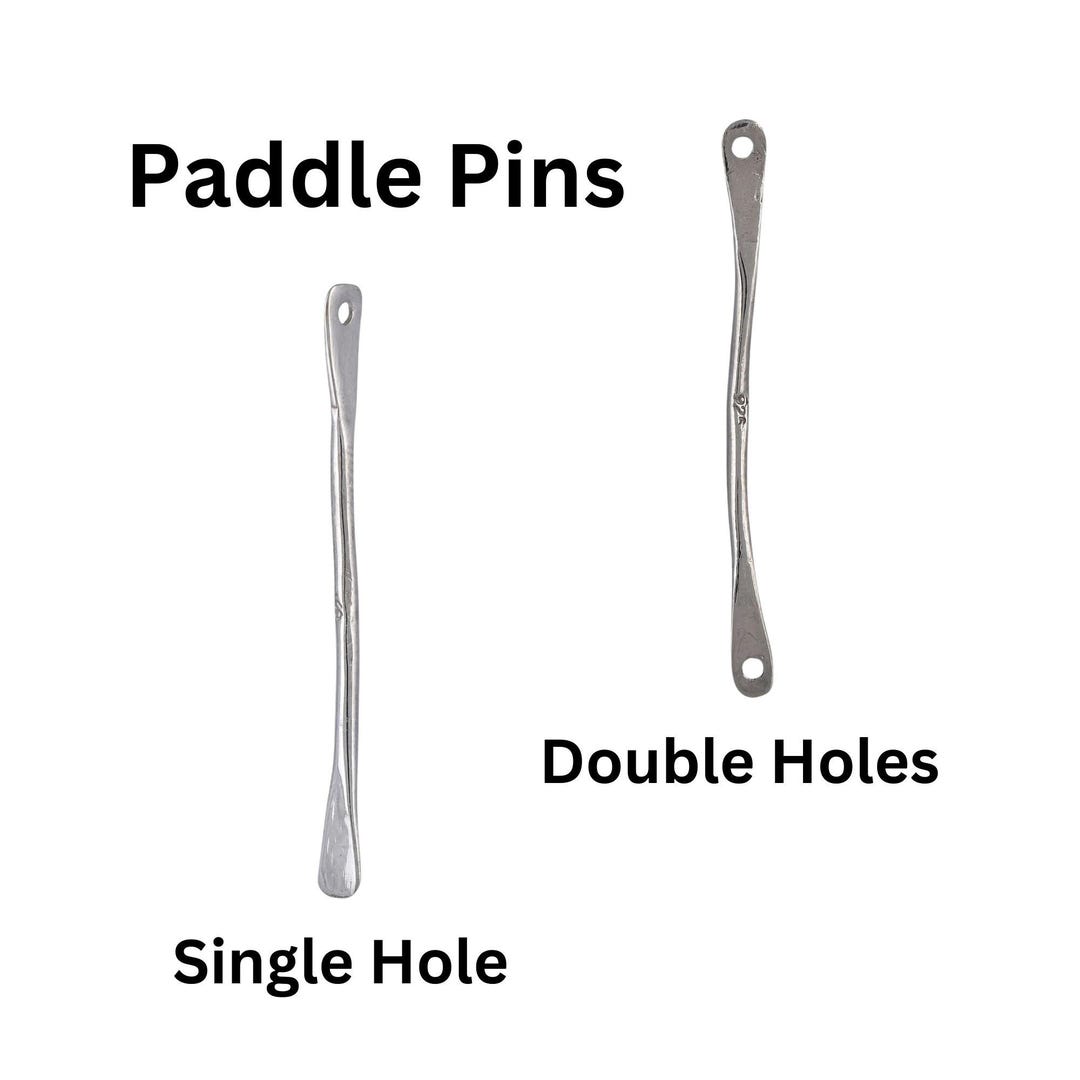 Sterling Silver Paddle Pins With 1.00mm Hole on Each End,1.5 Inch ...