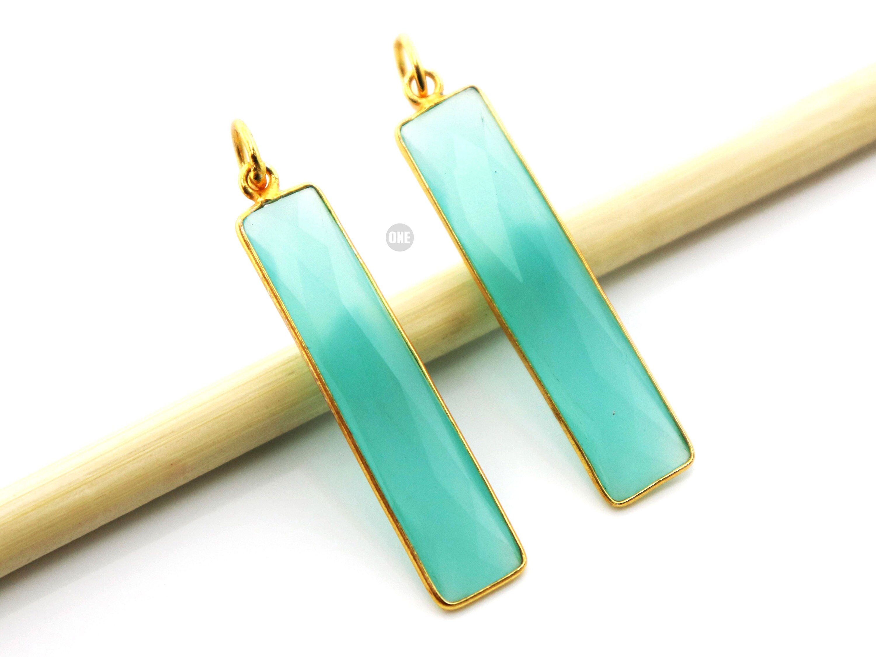 Gold Plated Faceted Long Drop Bar Bezel 34x7 mm Multiple | Etsy