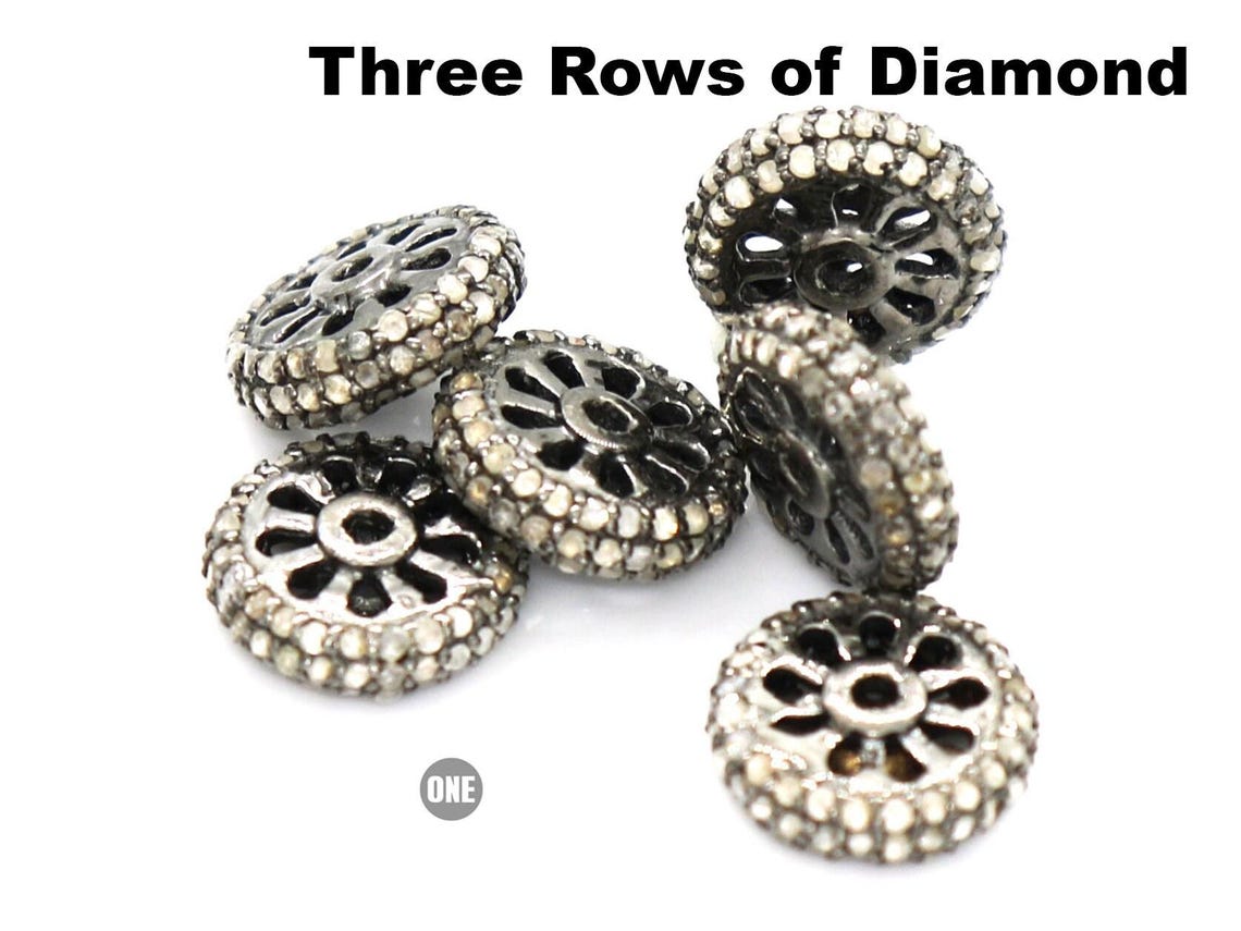 Pave Diamond Spacer Rondelle Beads, Sizes From 3 to 12 Mm, Antique ...