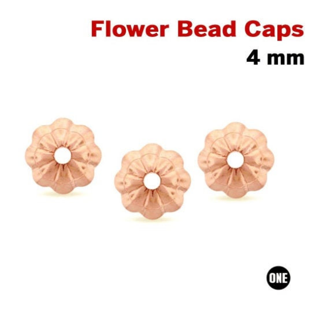 4 Mm 14K Rose Gold Filled Flower Bead Caps, RG-300 - Etsy