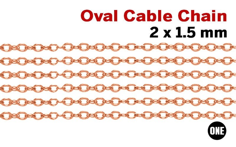 14k Rose Gold Filled Open Cable Chain 2.0 X 1.5 Mm Links - Etsy
