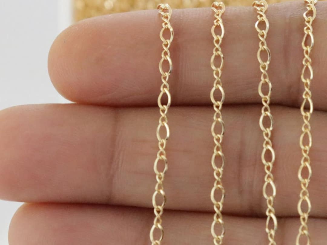Gold Filled Figure 8 Chain, 3.1x2.1mm, Small Figure 8 Links, 3.1x2.1mm ...