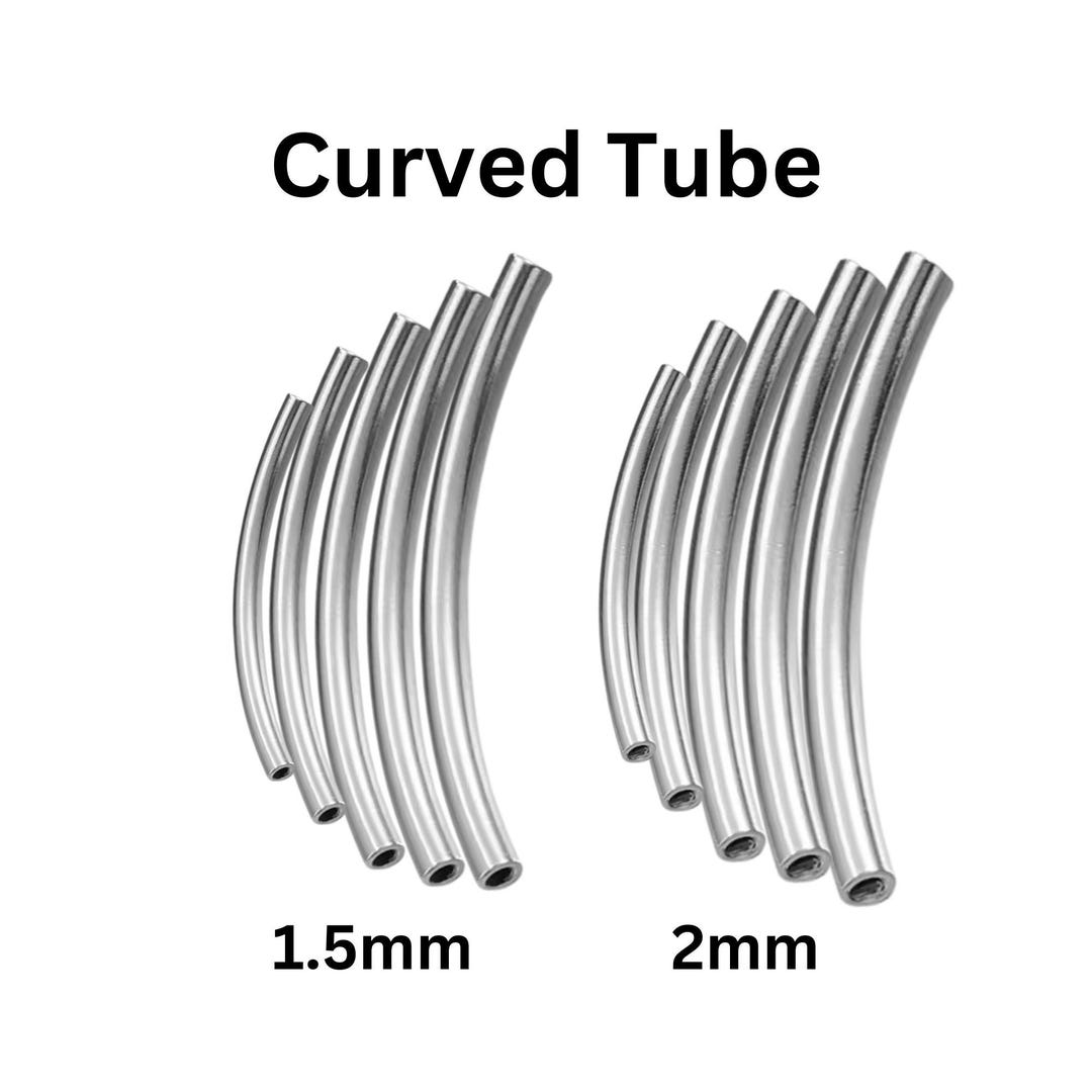 Sterling Silver Curved Tube, Curve Tube Spacer Available in 5 Sizes ...