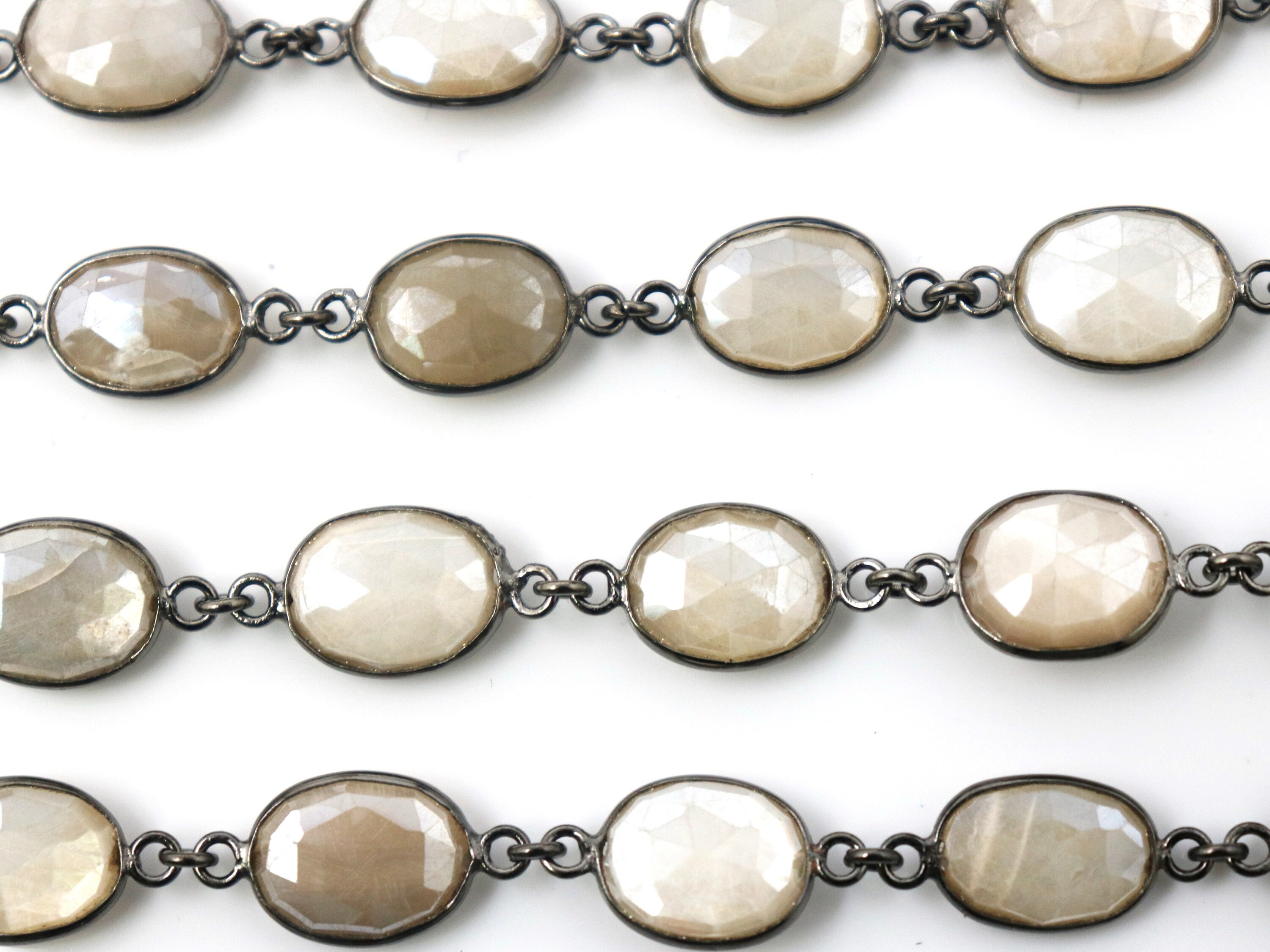 Moonstone Cream Color Oval Bezel Chain 260-MNS-BC - Etsy