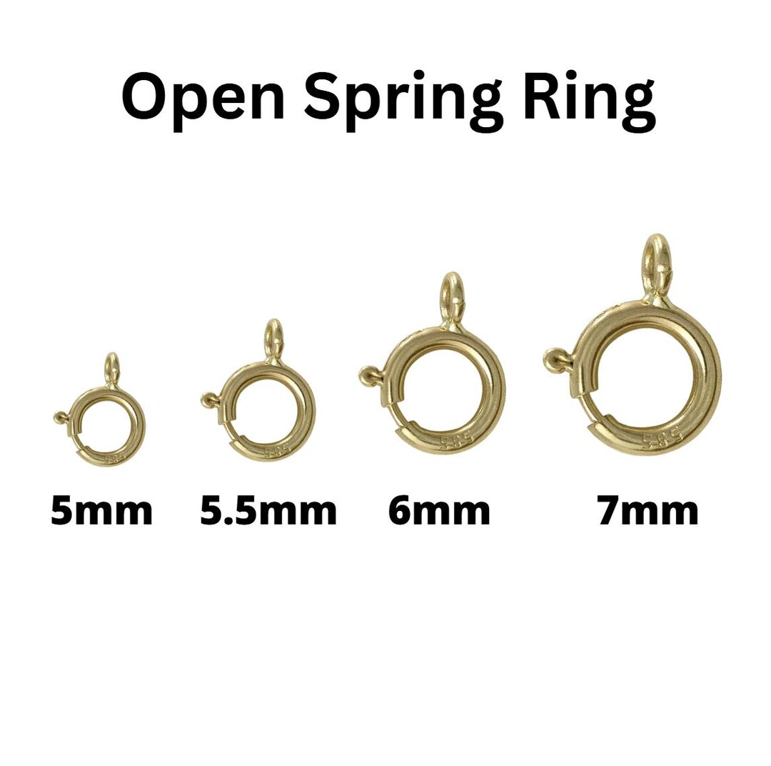 14k SOLID Gold Spring Ring Clasp, 5-6 Mm Italian Quality, Spring Clasp ...