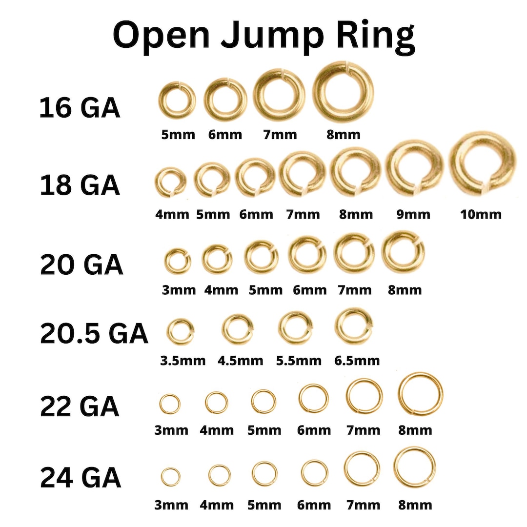 14K Gold Filled OPEN Jump Rings, Click Lock Jump Ring in 16 Gauge, 18 Gauge, 20 Gauge, 22 Gauge ...