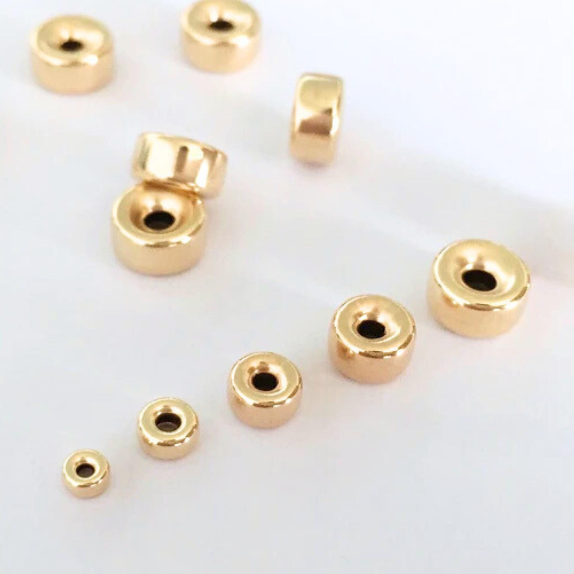 14K Gold Filled Roundel Beads Plain, Rondell Beads in 5 Sizes - 3mm ...